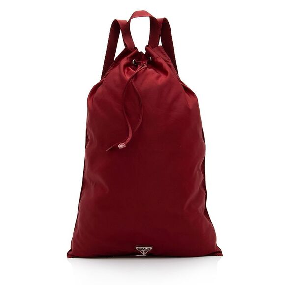 Prada | Bags | Prada Vintage Tessuto Drawstring Flat Xl Backpack | Poshmark